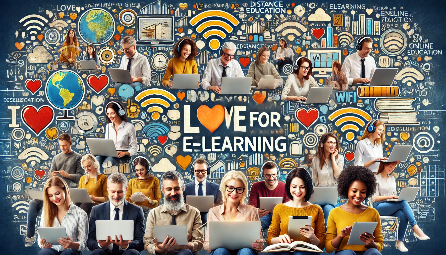 DALL·E 2025-02-14 16.02.30 – An inspiring image for an article titled ‘Love for eLearning.’ The ...